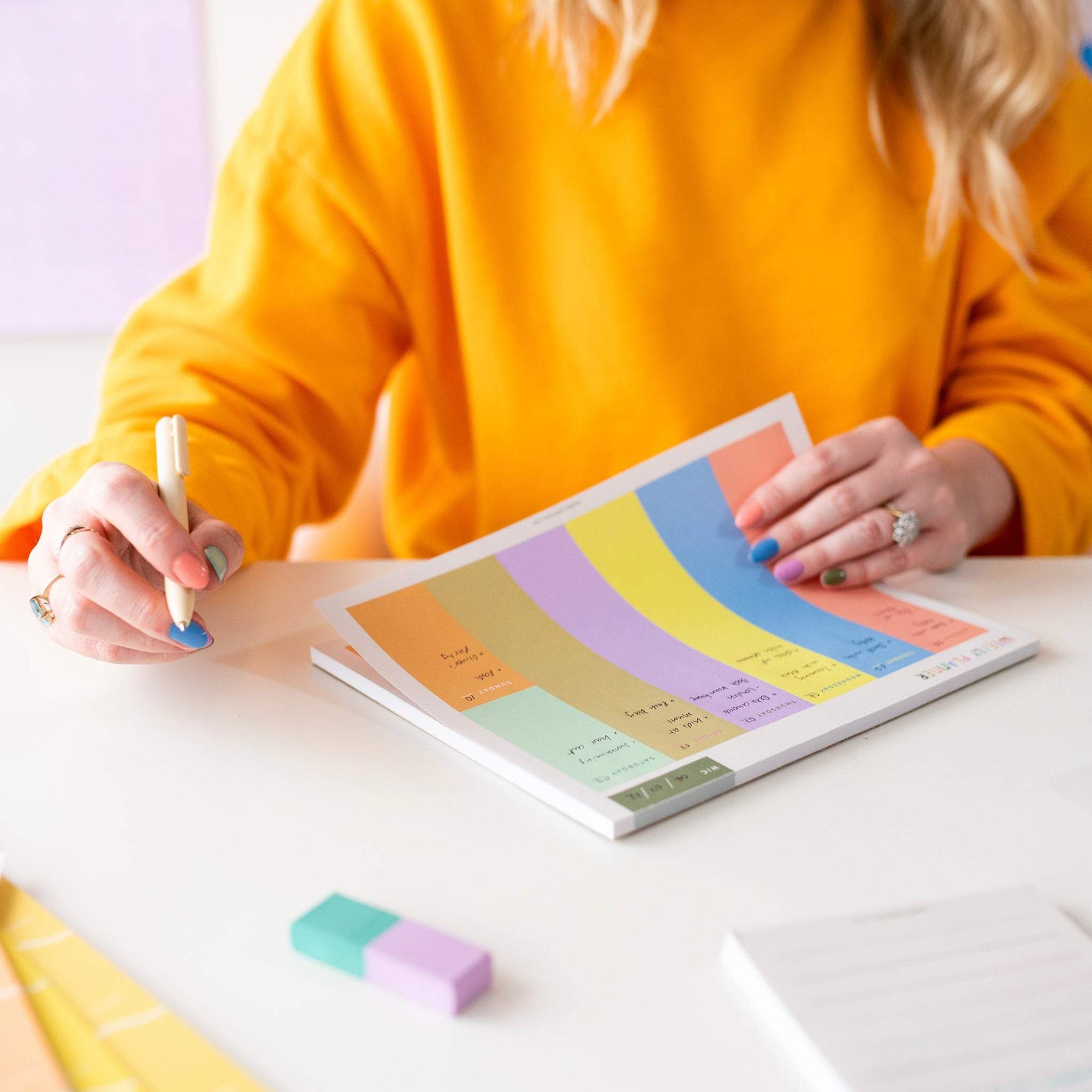 Rainbow Weekly Planner – Raspberry Blossom